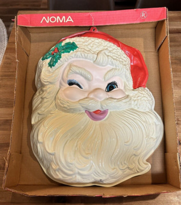 Vtg NOMA Artform Ind. Christmas Lighted Winking Santa Face 19" Wall ...