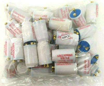100 x New Fuses Ultralamp Eco-Saver For Fluorescent Tube - 250mA/250V ...