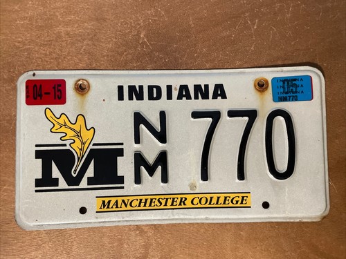 2005 Indiana License Plate Manchester College # NM 770 | eBay