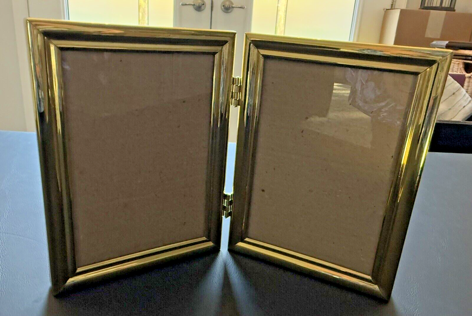 FETCO 2 Panel Photo Frame Beacon Hill Solid Brass Lacquer Coated 3 1/2 ...