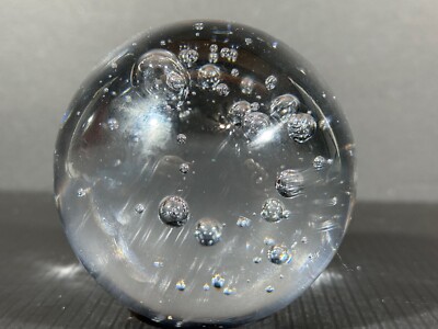 Art Glass 3 Inch Clear Glass Sphere Paperweight Orb with Controlled ...