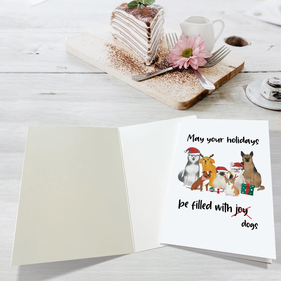 Funny Dogs Christmas Card, Holiday Card for Dog Lover, Puppy Xmas Card ...