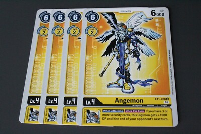 Digimon TCG (2020) - EX1-028 - 4x Angemon - Yellow - Common | eBay UK