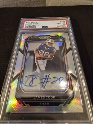 James Cook PSA 10 AUTO - 2022 Panini Prizm Silver Prizm Rookie ...