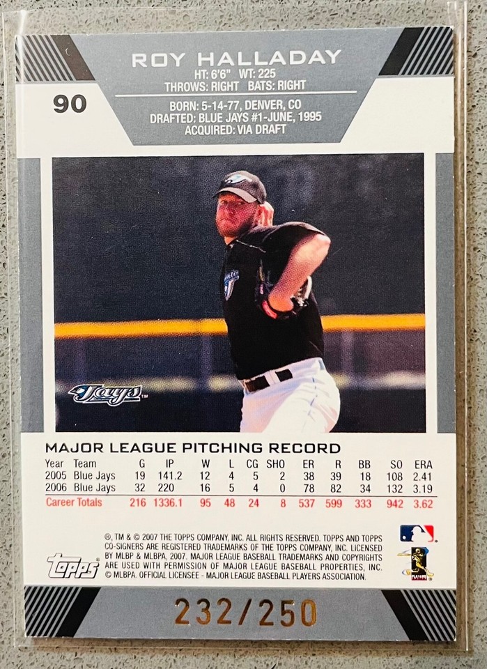 2006 Topps Co-Signers Baseball MLB #90 Roy Halladay A.J. Burnett /250 ...