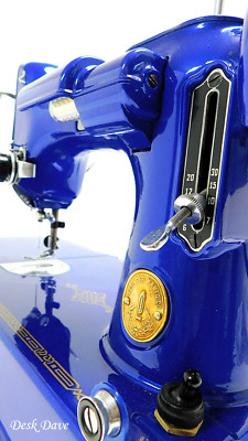 Desk Dave's Beautiful "ELECTRIC BLUE" Singer Featherweight 221 Sewing ...