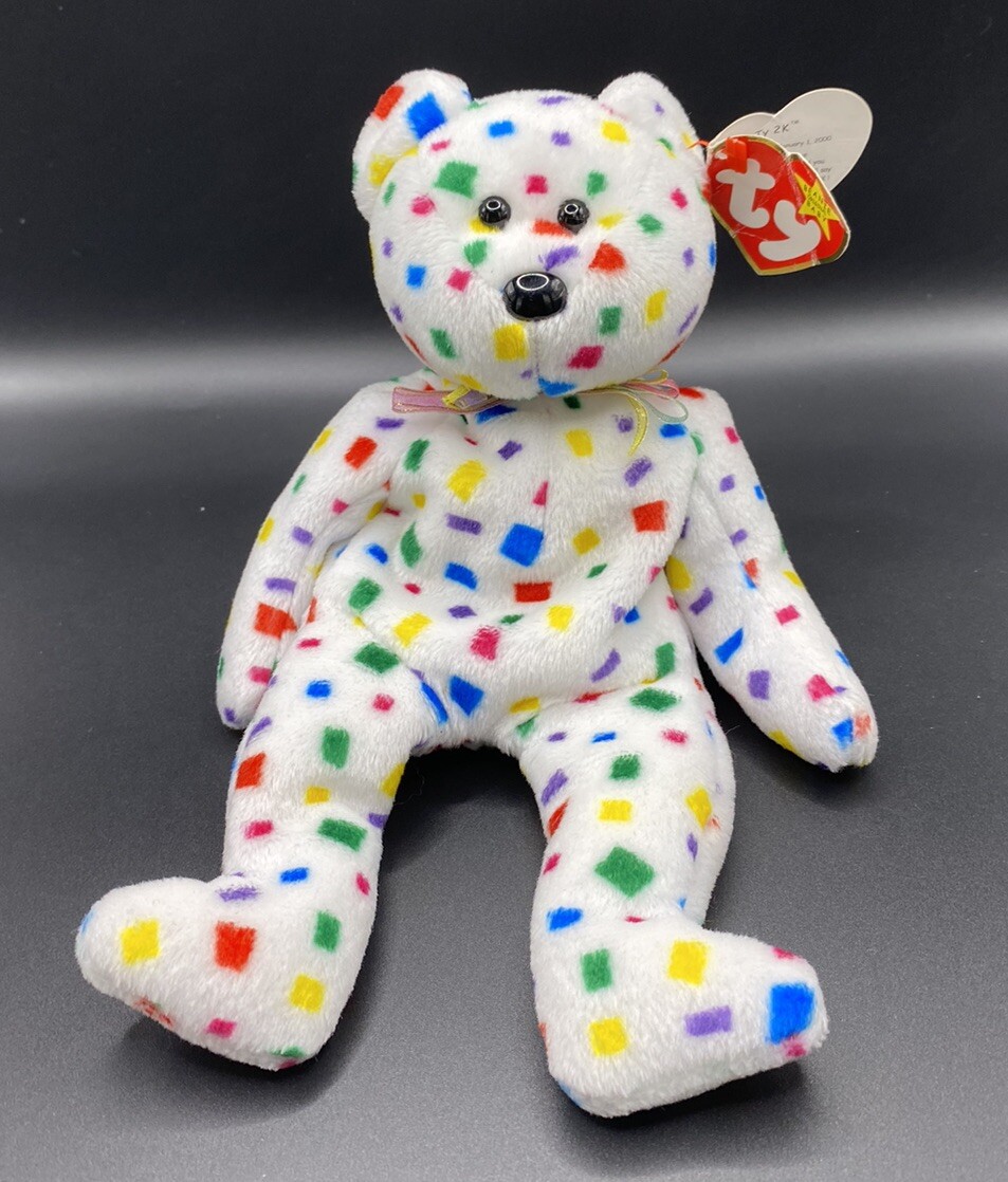 Authentic TY Beanie Baby Y2K Teddy Bear w Tag Birthday Jan 1, 2000 Rare ...