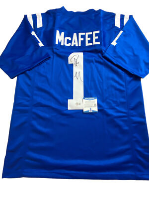 PAT MCAFEE SIGNED INDIANAPOLIS COLTS CUSTOM JERSEY BECKETT BAS COA ...