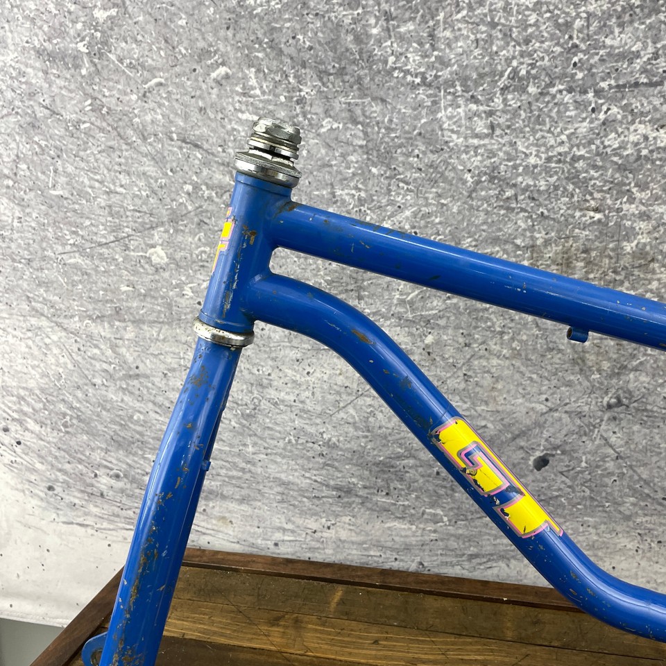 GT Vertigo BMX Frame Set 90s Blue 90 91 Old School BMX Freestyle BENT ...