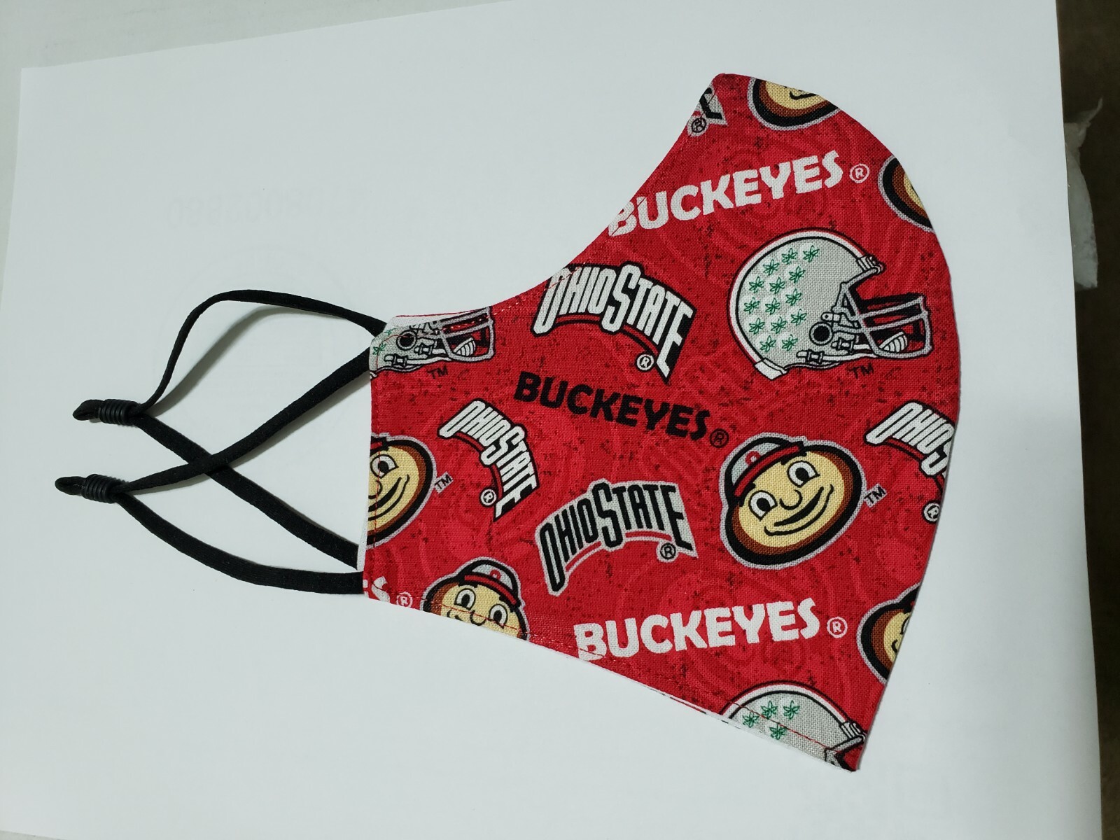 Ohio State Buckeyes Face Mask. Adult size Adjustable Ear Straps Hand ...