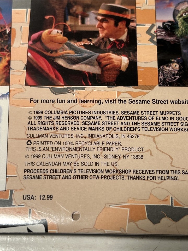Rare Sesame Street Elmo In Grouchland Official Movie Y2K Calendar ...