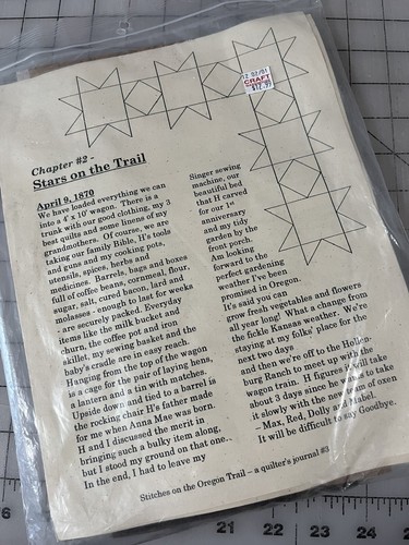 Stitches On The Oregon Trail Quilt Kit Pattern Fabric & Instructions ...