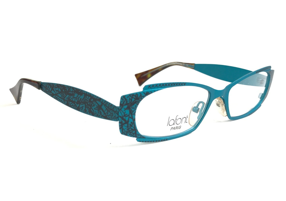 Jean Lafont Eyeglasses Frames IDYLLE 335 Blue Black Floral Cat Eye 50 ...
