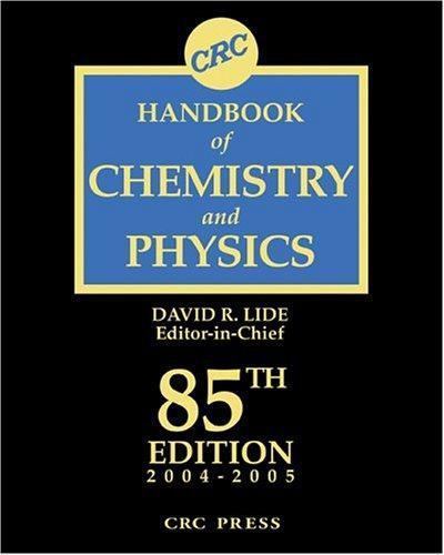 CRC Handbook of Chemistry and Physics, 85th Edition 9780849304859| eBay