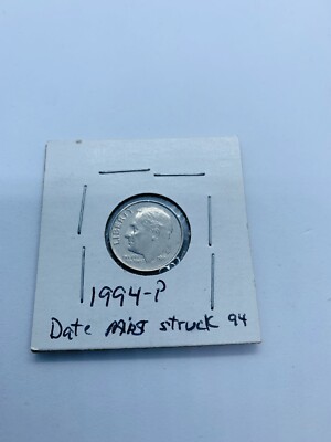 1994 P Dime Roosevelt U.S. 10 Cent Coin Error Misprint Mis-Struck Date ...
