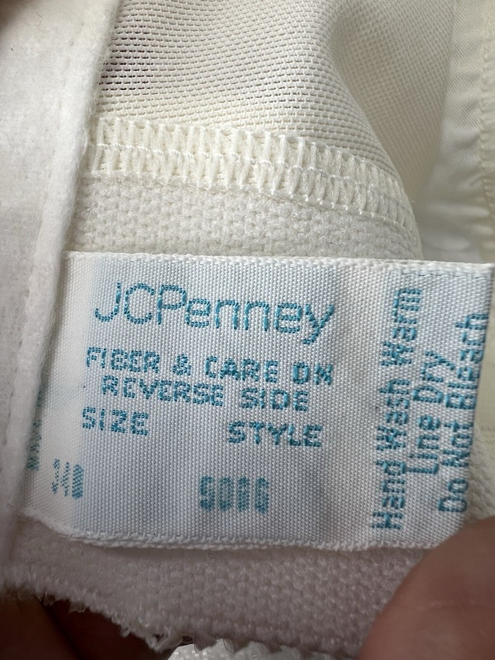 Vintage JC Penney Lace Front White Corset Bustier Long Line Adonna Bra ...