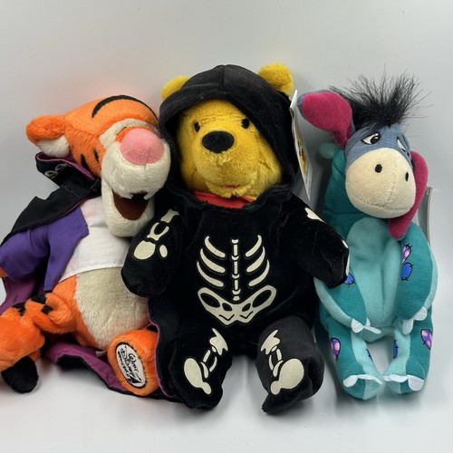 Disney World Halloween Pooh Skeleton Tigger Vampire Eeyore Franken Bean ...