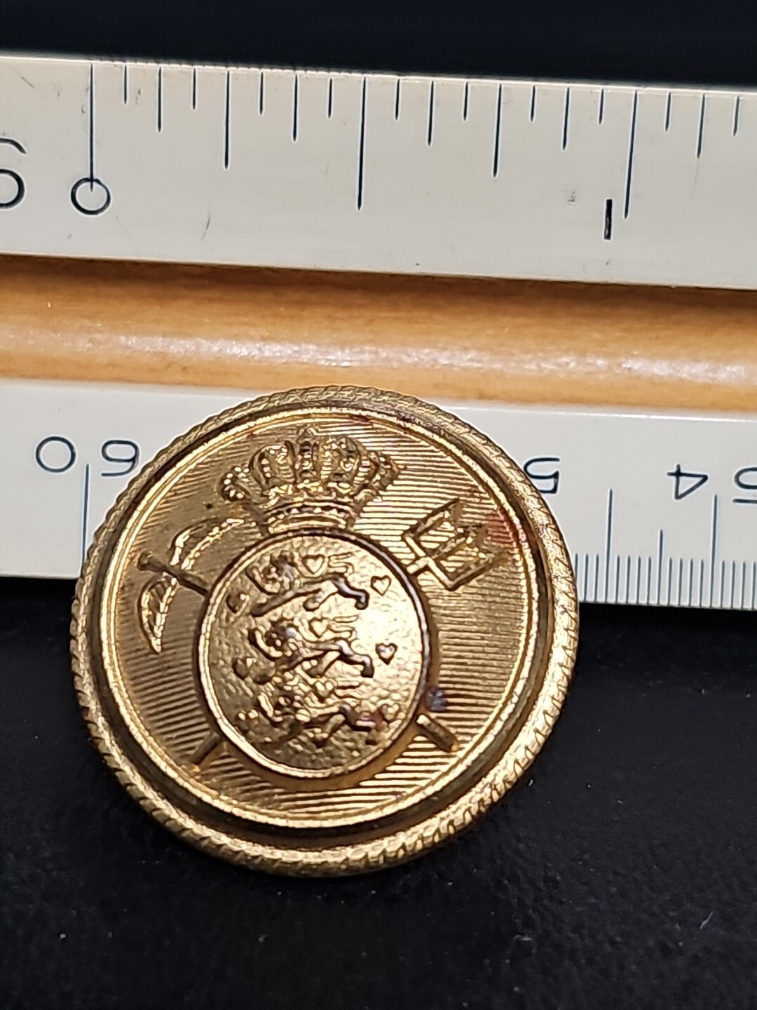 Vtg Button DANISH COAT OF ARMS Sporrongs Sweden Lions Crown Trident | eBay