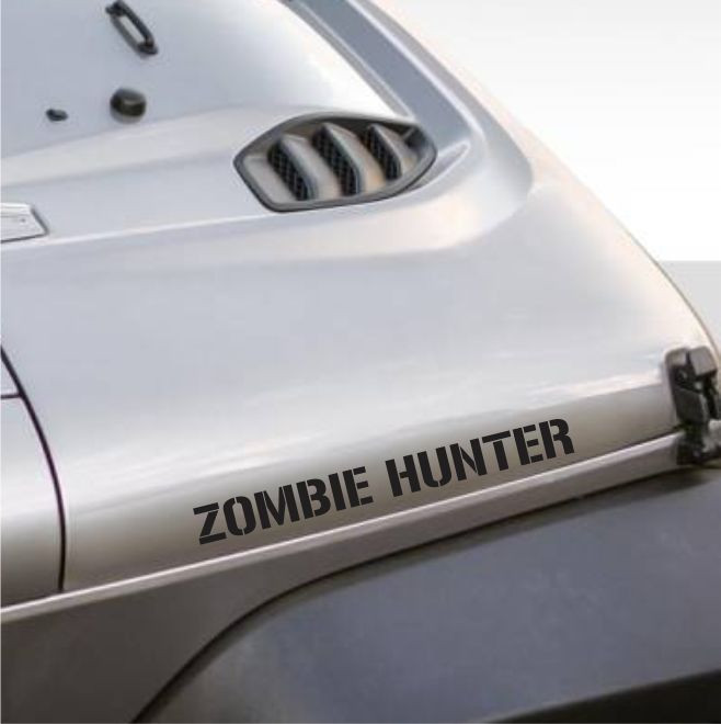 Zombie Hunter Windshield Banner Vinyl Decal Sticker Walking Dead Car ...