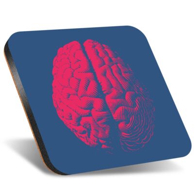 1x Square Coaster 12cm Cool Brain Illustration Biology Science #50602 ...