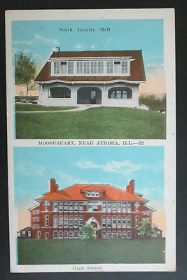 Loyalty Hall and High School Mooseheart near Aurora IL Posted Pre Linen ...