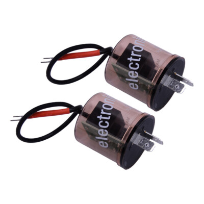 2Pcs 2 Pin 12V Electronic LED Turn Signal Flasher Blinker Relay with ...