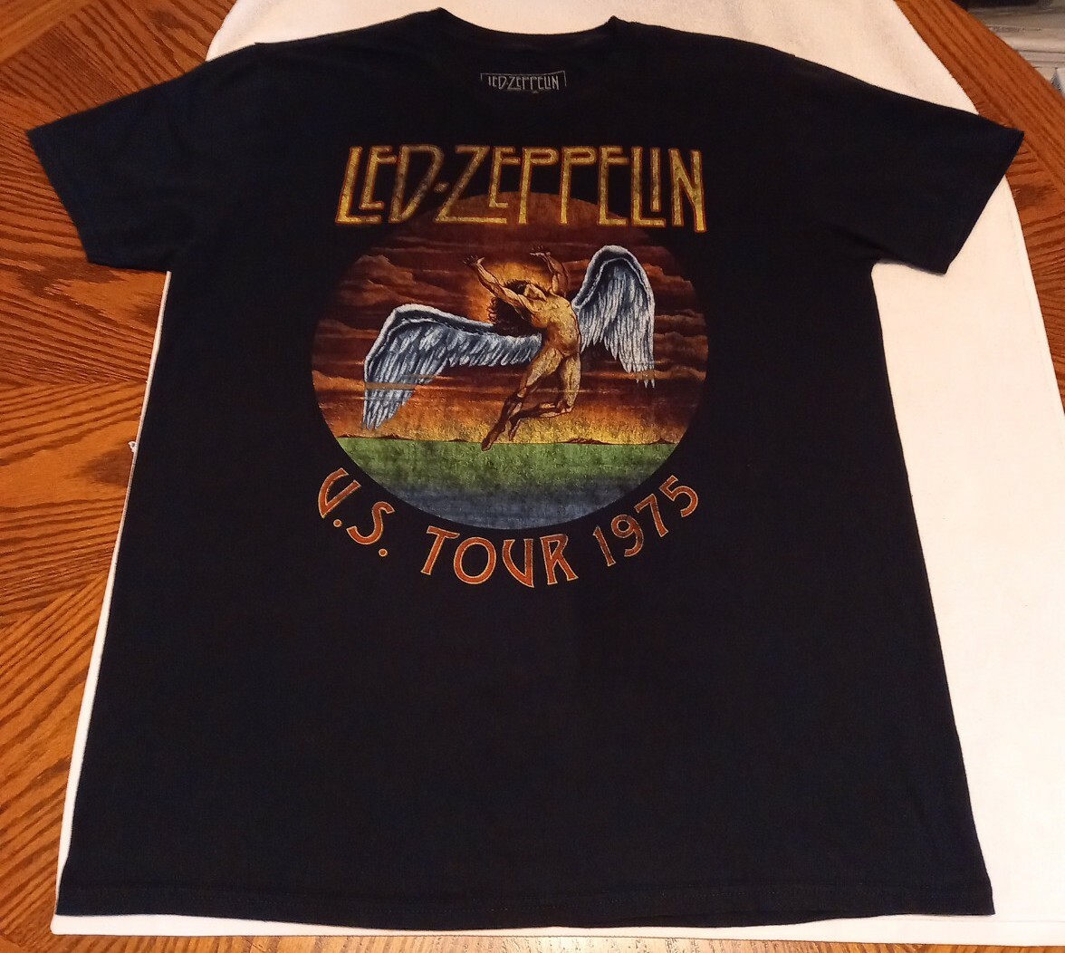 Led Zeppelin 1975 US Tour T Shirt Swan Song Angel Ex … - Gem