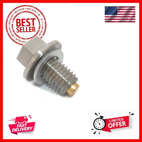 Magnetic Drain Plug , 15mm Hex Head M12 x 1.75 Threads, 17mm Thread ...