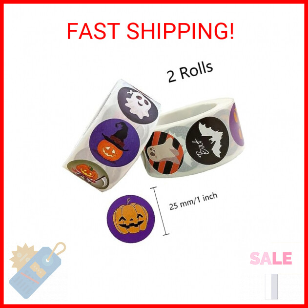 1000 PCS Halloween Stickers, Round Halloween Stickers for Kids Self ...