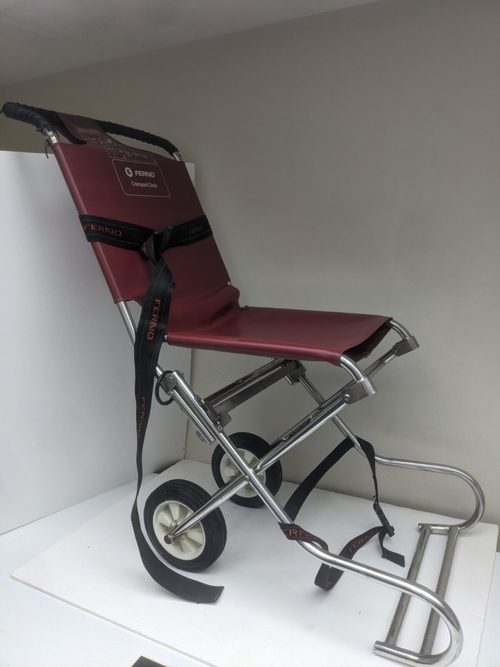 Ferno Compact Carry Chair Evacuation Evac Folding 2 Wheel RED | eBay UK