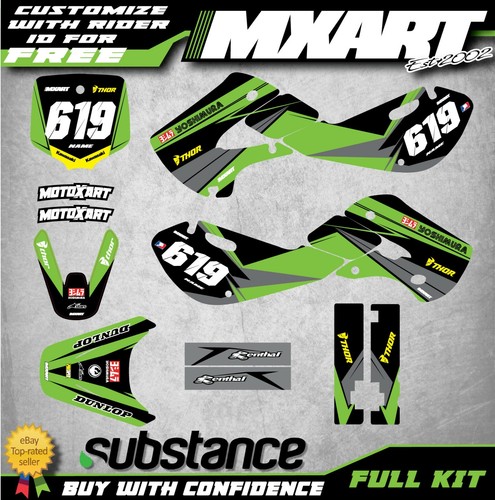 Full Custom Graphics Kit FLEX style to fit Kawasaki KX 65 2000 - 2015 ...