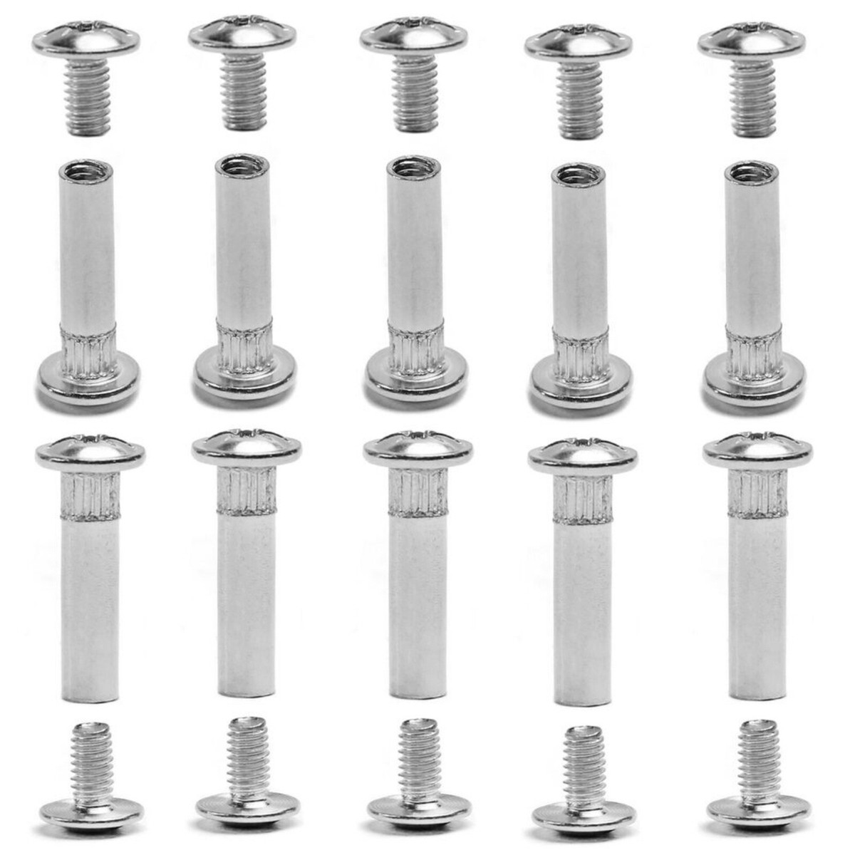 Nickel Plated Fasteners MroMax M4 Binding Screws - 25Pcs Chicago Screw ...
