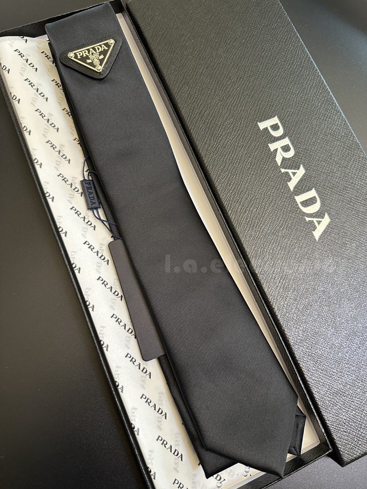 Prada Luxury Silk Tie – Triangle Logo | eBay
