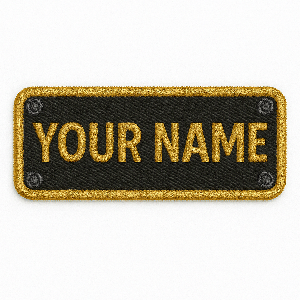 Custom Embroidered Patch Rectangle Name Iron On Sew On Hook &Loop Badge ...