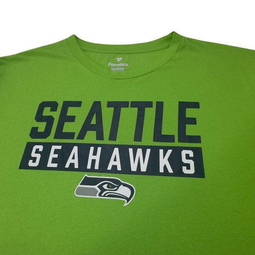 Fanatics Seattle Seahawks Logo Lime Green Graphic 100% Cotton T-Shirt ...