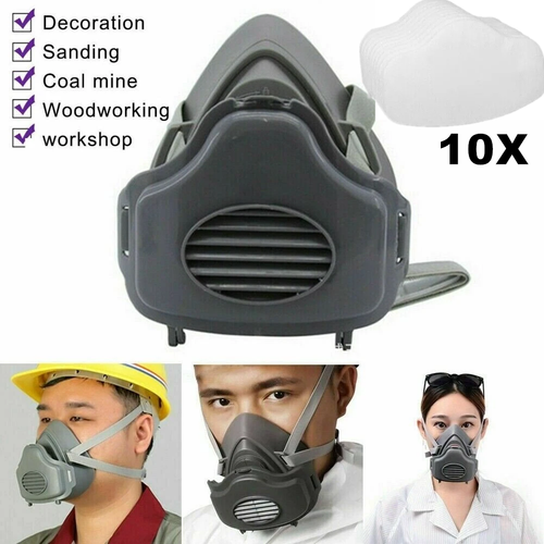 Safety Gas Mask Respirator Half Face Protect Painting Spray Facepiece w ...