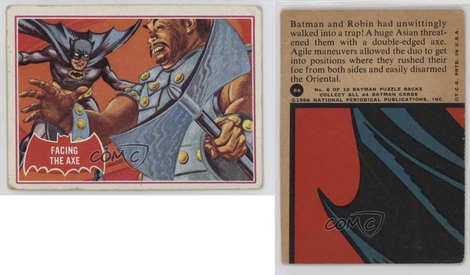 1966 Topps Batman A Series (Red Bat Logo) Facing the Axe #6A 7xr | eBay