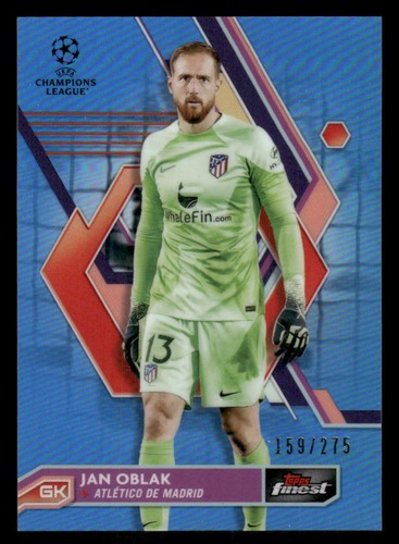 2022-23 Topps Finest UEFA Club Jan Oblak Sky Blue Refractor #13 Card ...