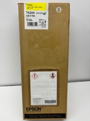 Epson T6244 ICY68 Yellow GS Ink Stylus Pro GS6000 950ml Sealed Genuine ...