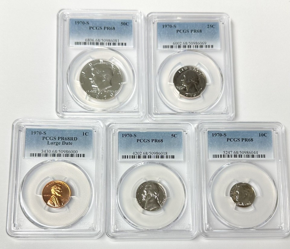 1970 S Proof Set PCGS Graded PR 68 Complete 5 Coin Proof Set Lot New ...