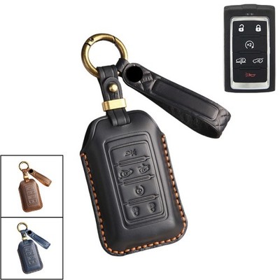 Genuine Leather Car Smart Key Case Cover Bag For Jeep Grand Cherokee ...