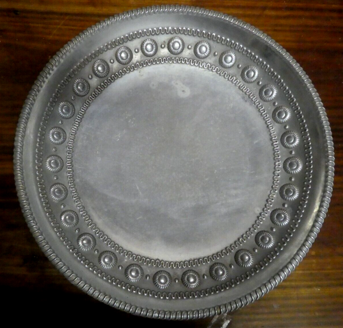LARGE MEXICAN 1995 ALLOY METAL BOWL METAL DISH CHARGER PLATE CENTRE ...