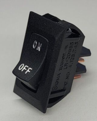 Sigma LR-20985 Black On/Off Rocker Switch w/ Silver Text Sustained SPST ...