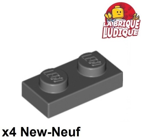 LEGO 4x Plate Flat 1x2 2x1 Dark Grey/Dark Bluish Gray 3023 New | eBay