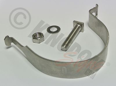 Steel Round Post Mounting Sign Clip Bracket Clamp with bolts | eBay UK