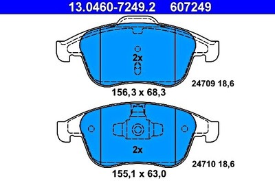 ATE Disc Brake Pad Set For RENAULT Clio IV Grand Scenic III Laguna ...