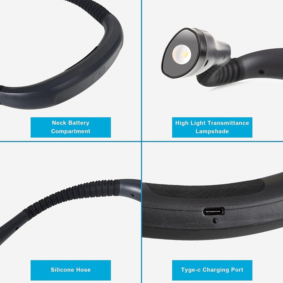 LED Light Neck USB Rechargeable for Work Reading Camping | eBay