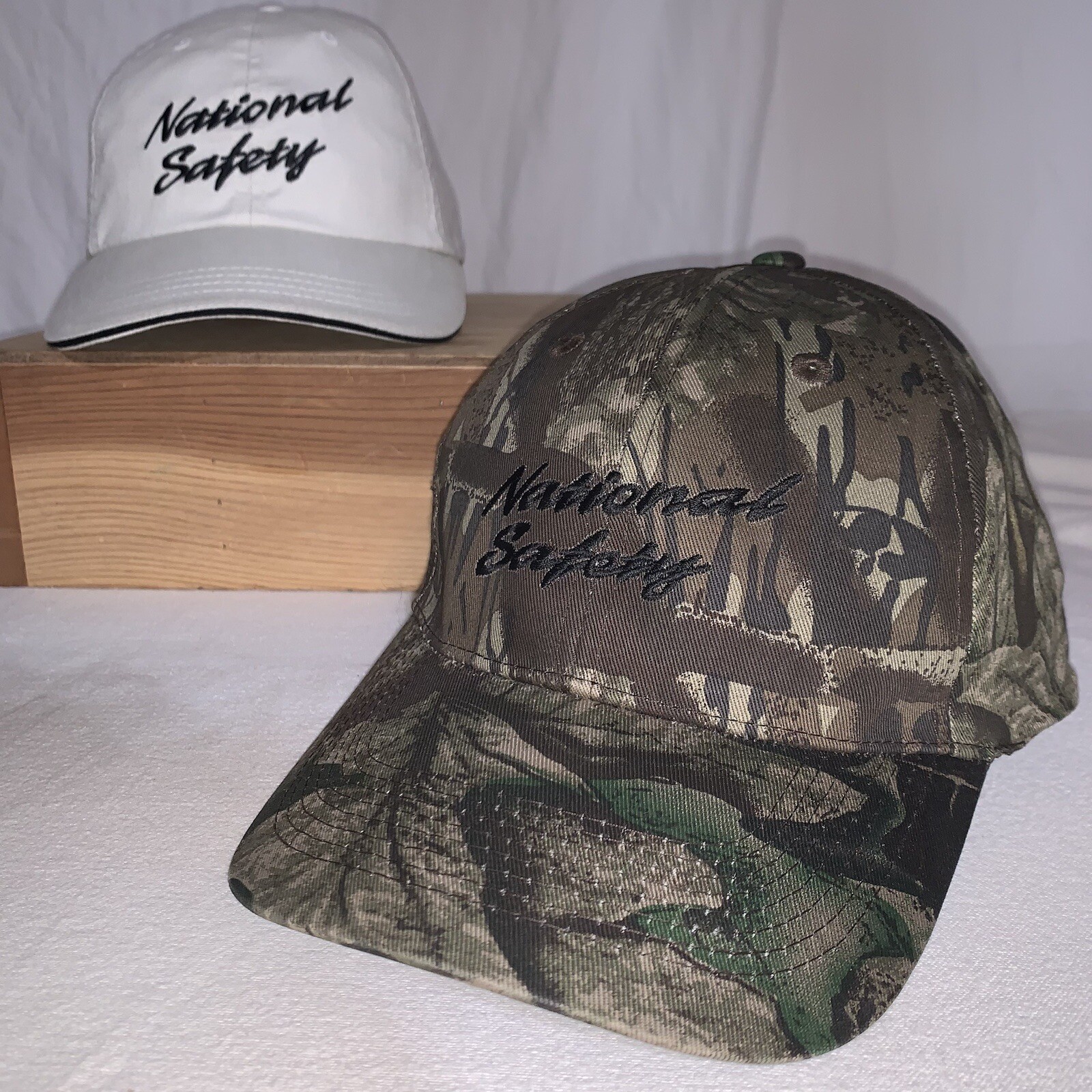 National Safety Camouflage & Beige StrapBack Baseball… - Gem