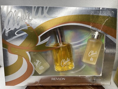 REVLON CHARLIE VTG 3 PC SET BOXED Gift SET ORIGINALWHITE & RED PERFUME ...