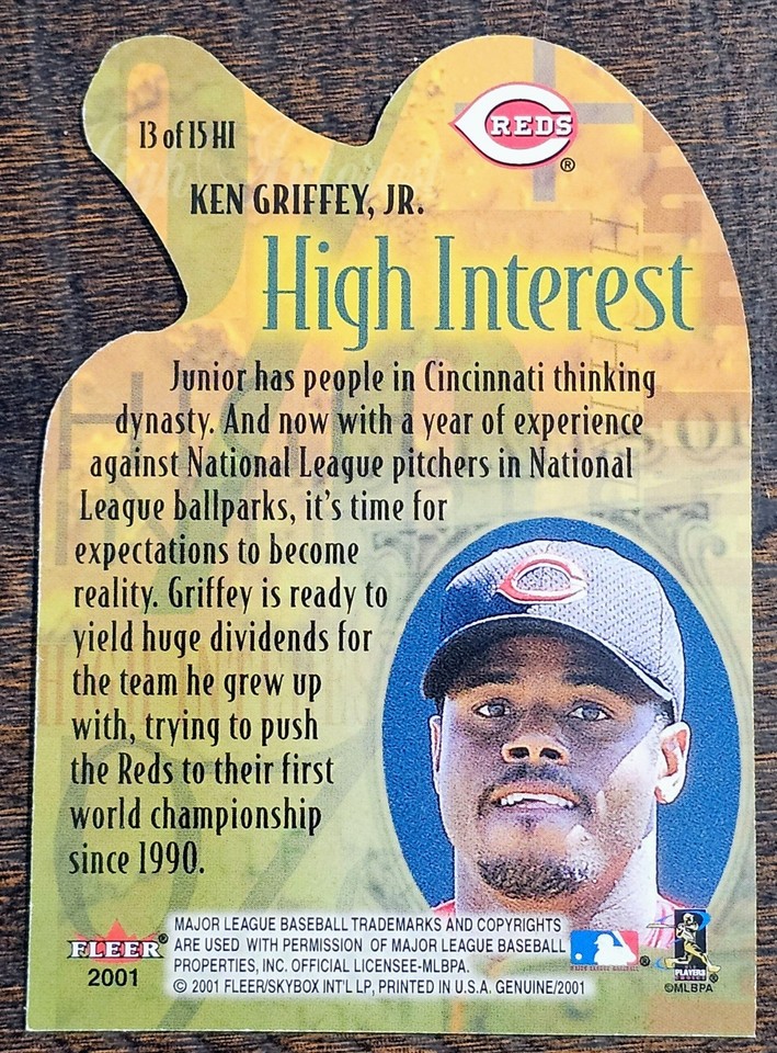 Ken Griffey Jr. 2001 Fleer Genuine High Interest Die-Cut #13 Cincinnati ...
